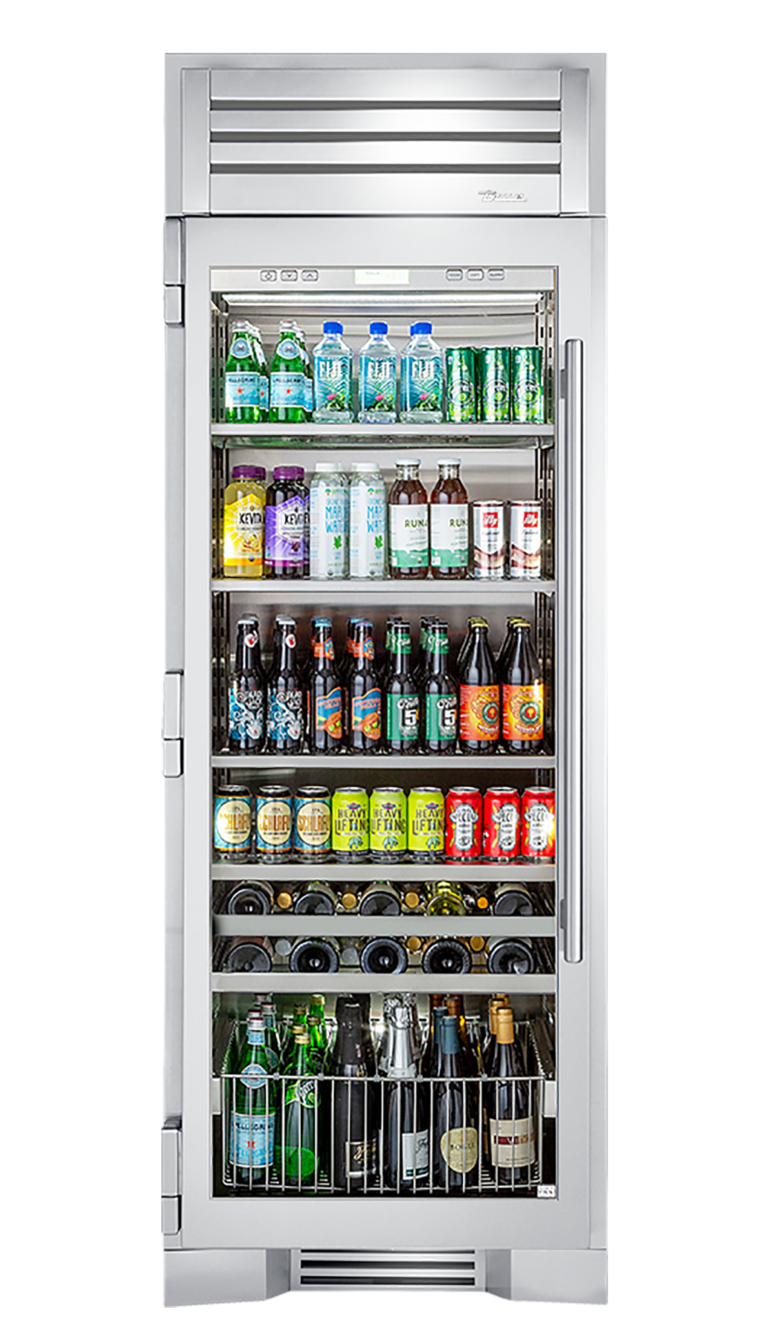 30″ Beverage Column Stainless Glass | True Residential
